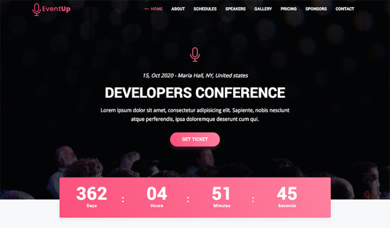 15+ Best Free Event and Conference Website Templates | UIdeck