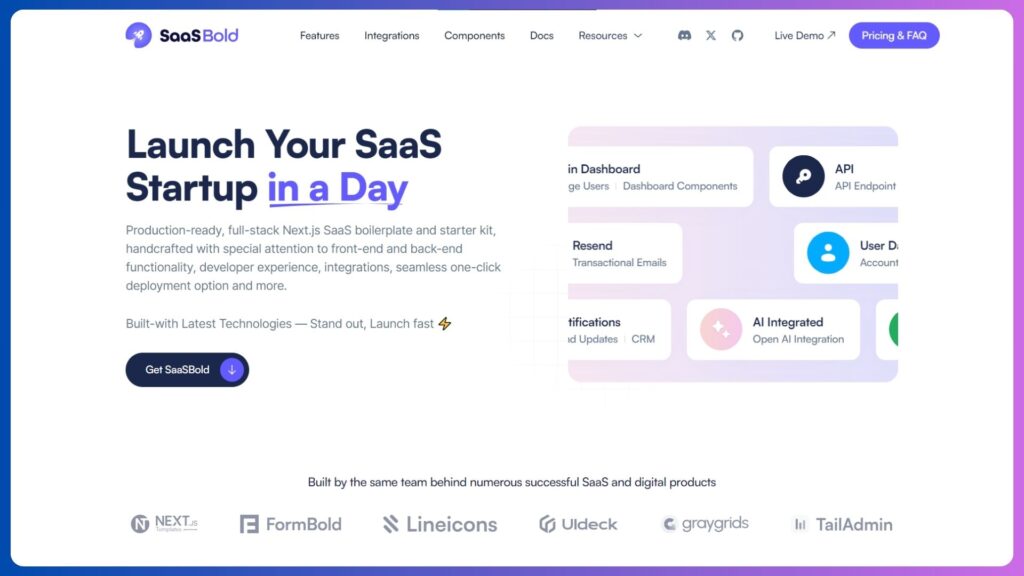 21+ Best Next.js SaaS Boilerplates for 2025 | UIdeck