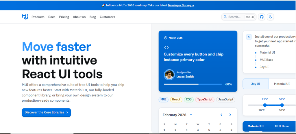 15+ Best React UI Component Libraries for 2026 | UIdeck